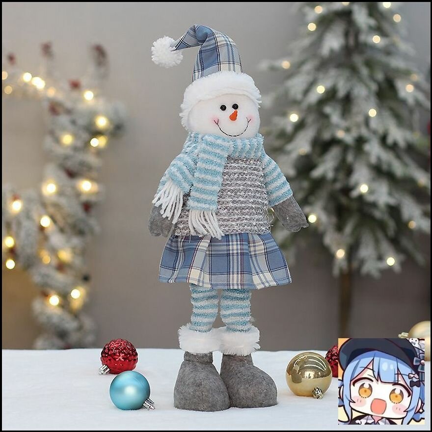 Игрушка под елку снеговик snowman1, высота 60 см, искусственный велюр, новогодний декор