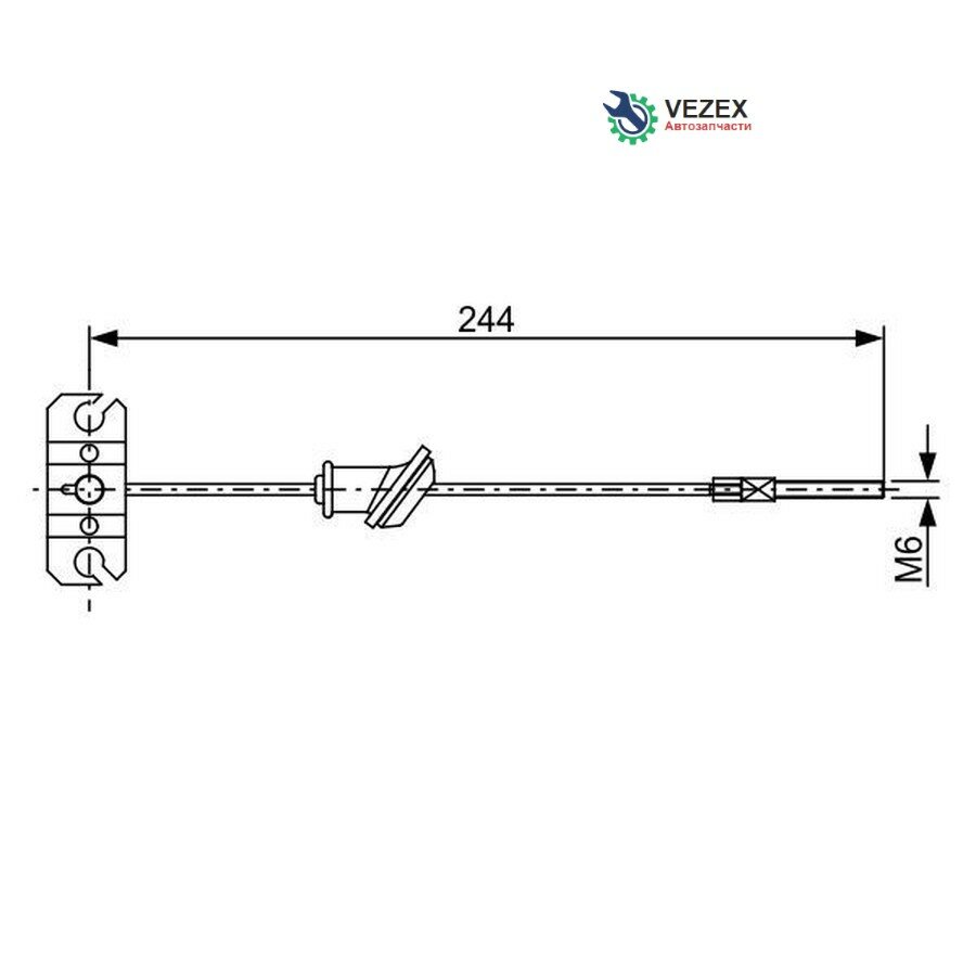 BOSCH 1987482514 трос ручника пер!\ Mitsubishi L200 all 05> L=244