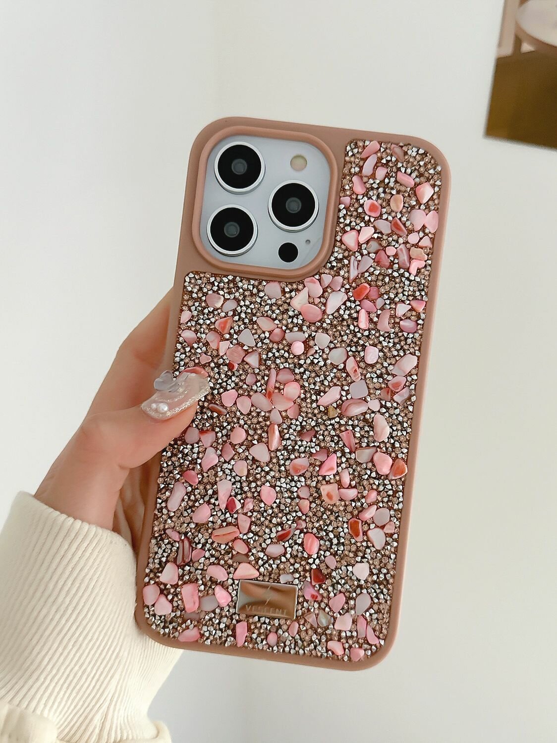 Блестящий чехол для iPhone 13 с полностью покрытыми стразами, мягкий и противоударный