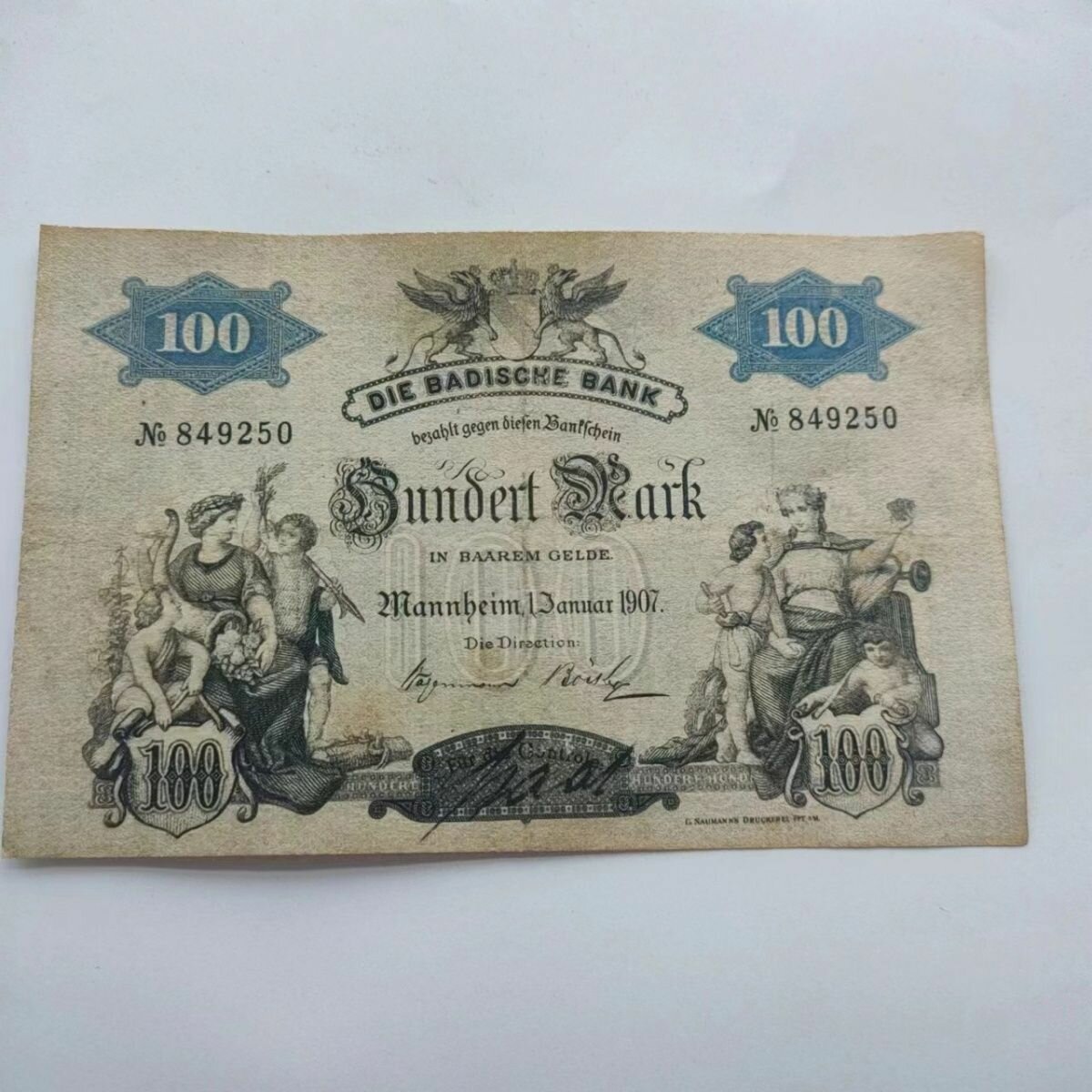 Банкнота Германии 100 марок 1907 года, коллекционная раритетная бумажная денежная знак