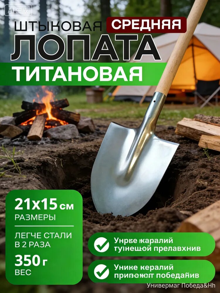 Лопата штыковая, универсальная 15 см