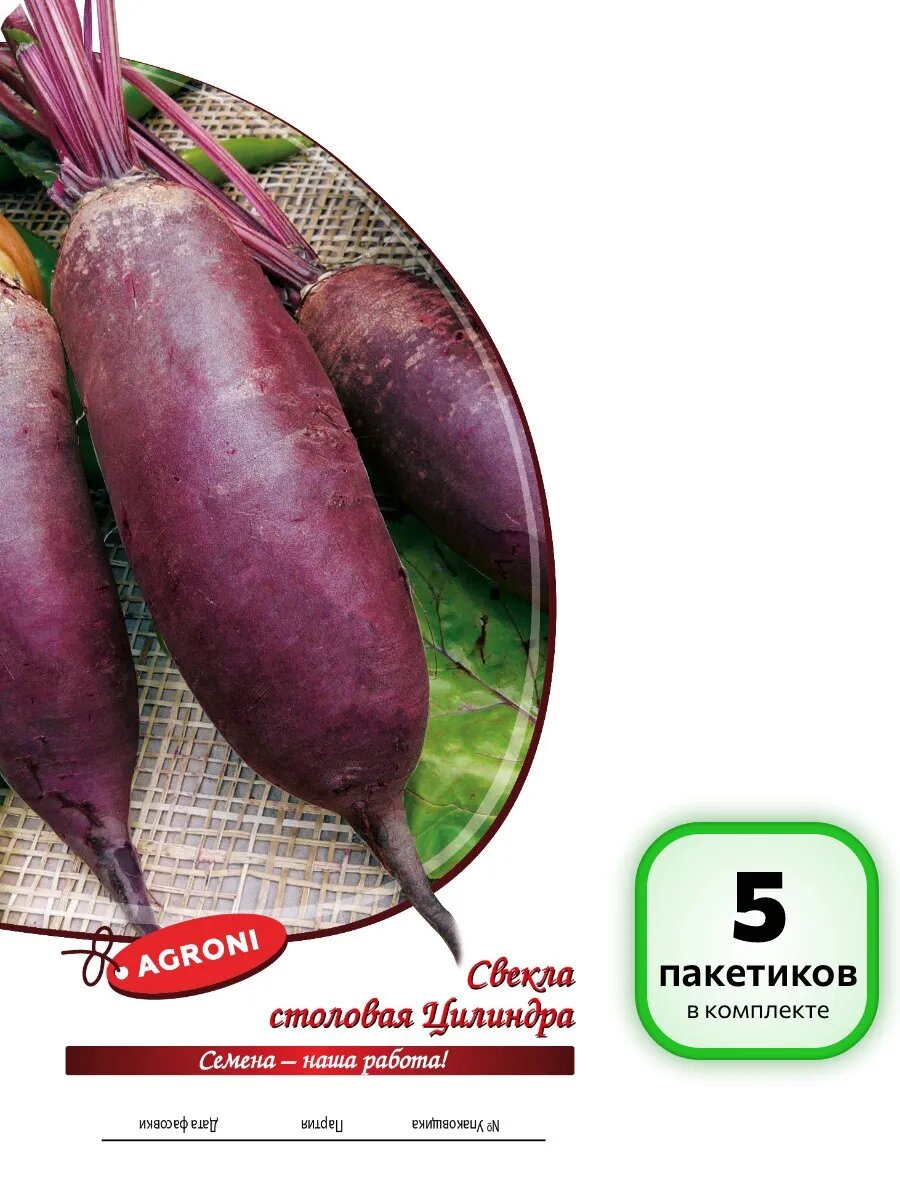(5 шт.) - Семена Свекла столовая Цилиндра (2,0г)