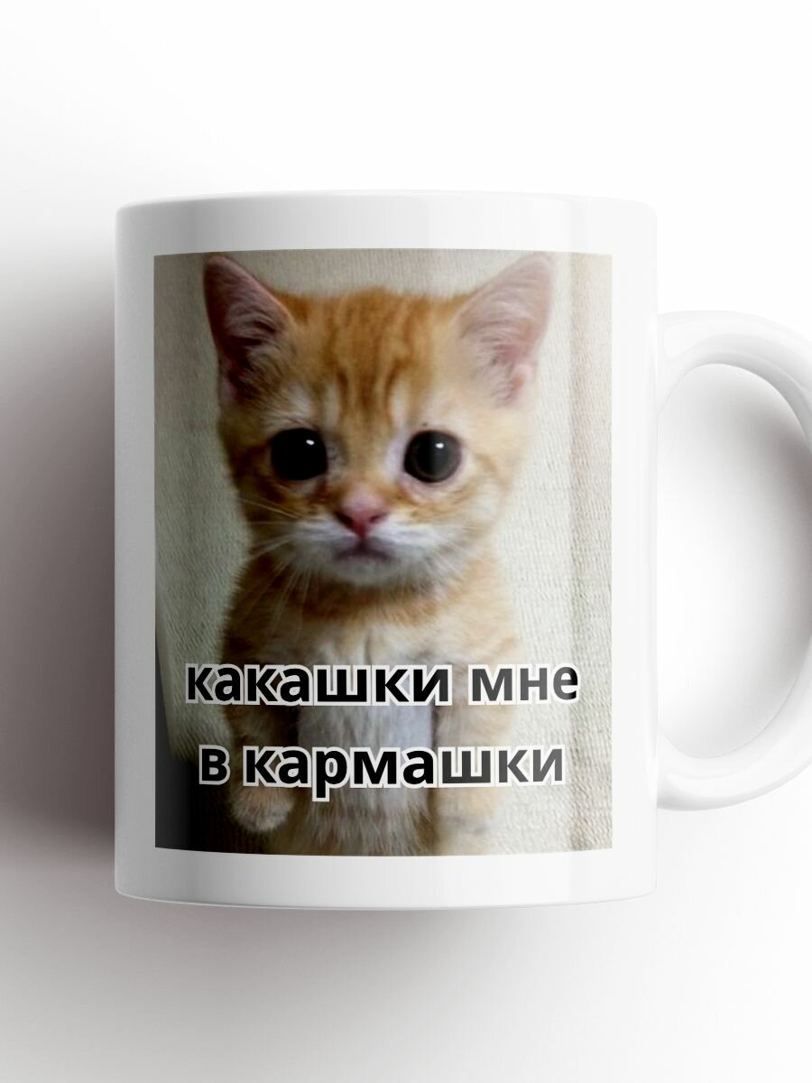 Кружка с приколом котик мем в подарок