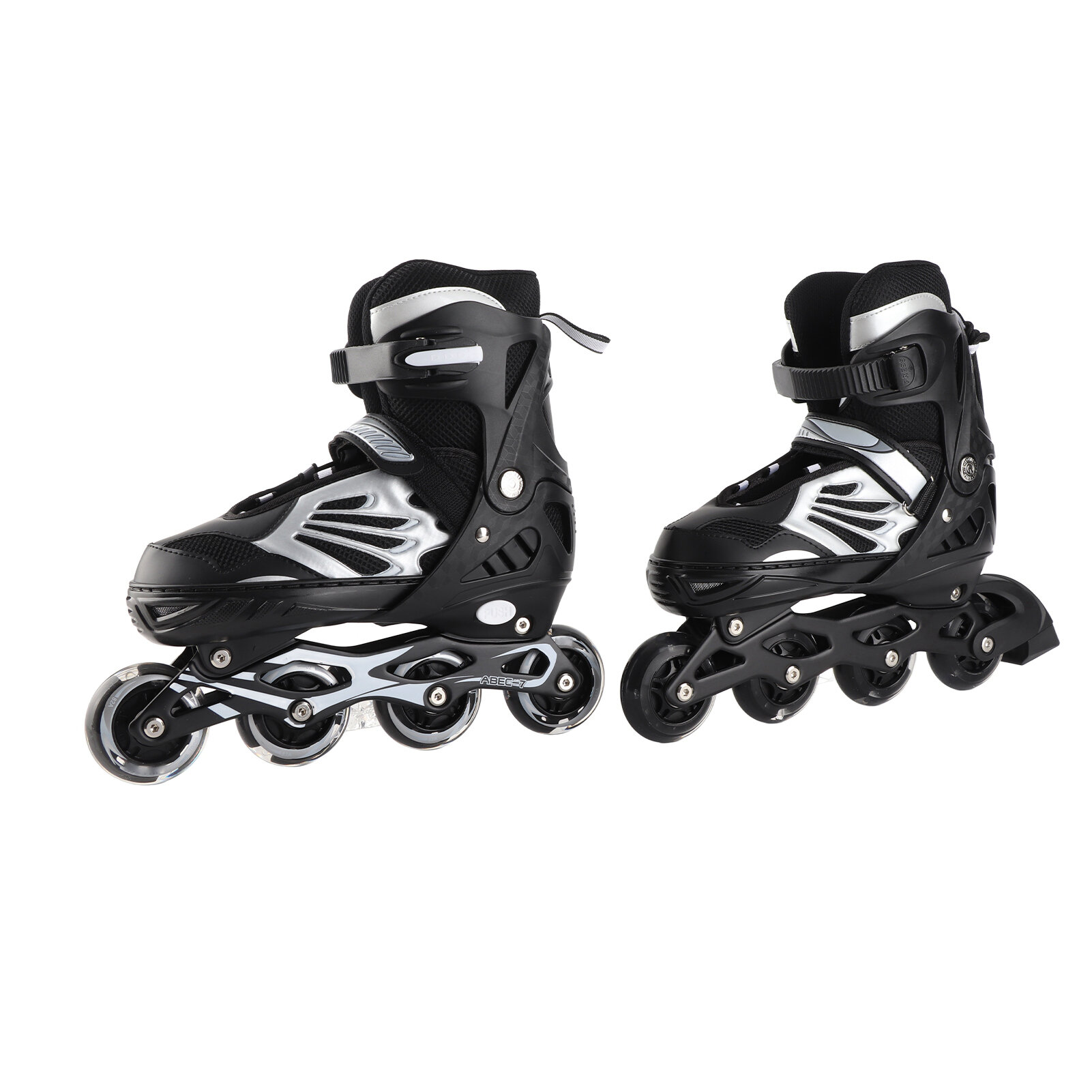 Роликовые коньки ABEC-7 с подшипниками, регулируемые на открытом воздухе, детские коньки с подсветкой и светящимися колесами из полиуретана