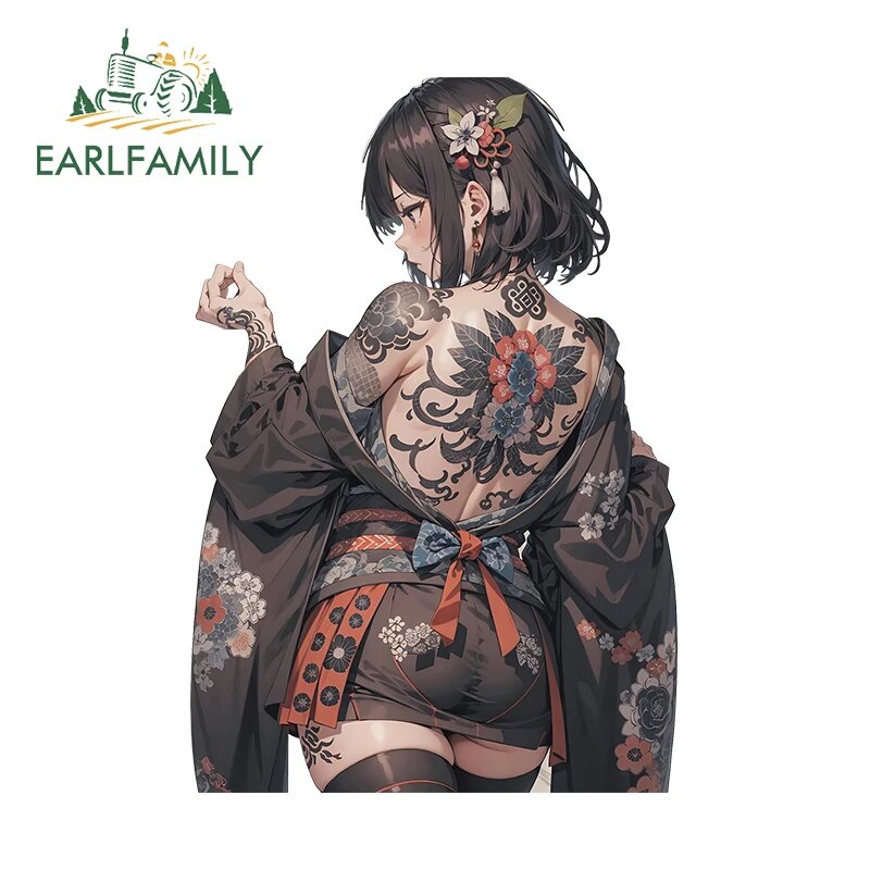EARLFAMILY 13 см x 8,8 см ИИ наклейки для девочек, оригинальное украшение, доска для серфинга, авто, устойчивые к царапинам, забавные автомобильные наклейки