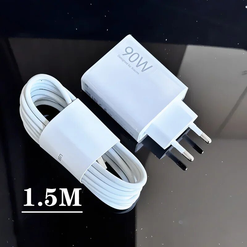 Зарядное устройство Xiaomi 90W EU, адаптер для быстрой зарядки Turbo, кабель USB 90W add 1.5M cable