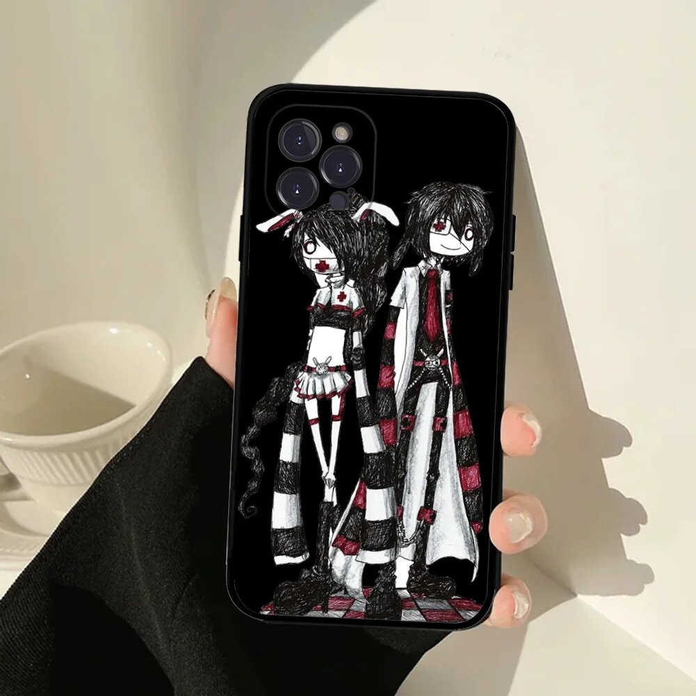 Love Black And Cute Emo Phone Case For IPhone 16 15 14 11 12 13 Mini Pro XS Max Cover 6 7 8 Plus X Funda Shell