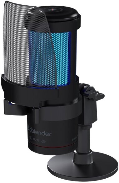 Игровой стрим микрофон DEFENDER Impulse GMC 400 USB, RGB, провод 2 м