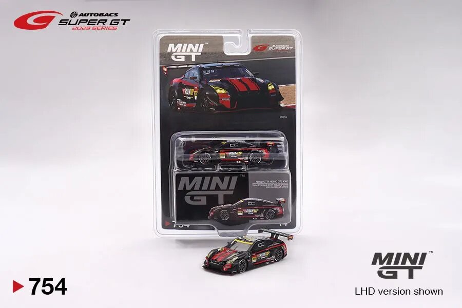 Коллекционная машинка MINI GT 1/64 #754 Nissan GT-R NISMO GT3 #360 RUNUP RIVAUX GT-R TOMEI SPORTS 2023 SUPER GT SERIES