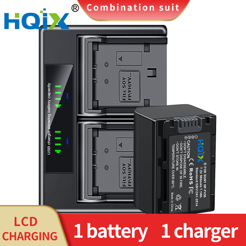 HQIX для Sony DSR-SR68 NEX-VG10E VG20EH VG30EM VG30EH VG900E HXR-NX80 PXW-Z90 DEV-30 DEV-50 камера NP-FV50 Двойное зарядное устройство Аккумулятор