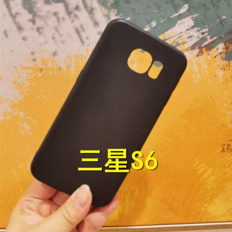 Ультратонкий матовый силиконовый чехол для Samsung Galaxy S6 (G9200/G9208/G920F) черный с защитной пленкой