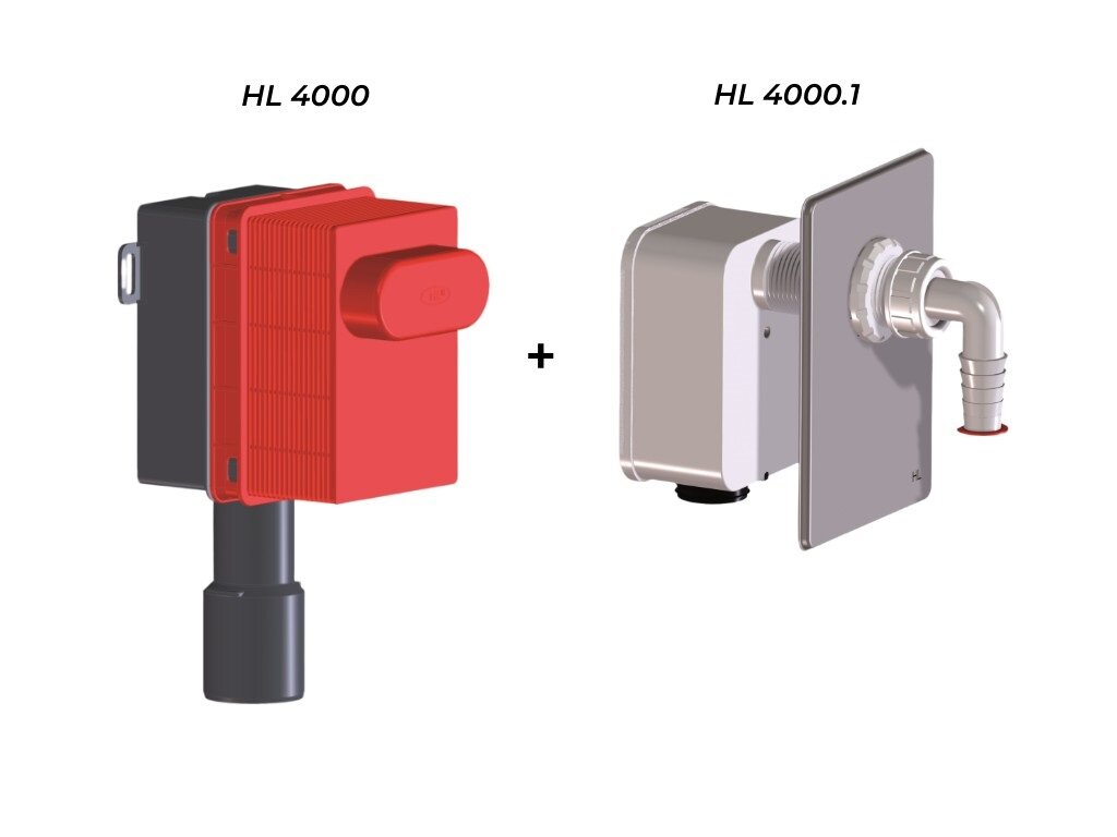 Комплект для подключения стиральной машины (HL 4000.1 + HL 4000.0) сифонный блок + корпус