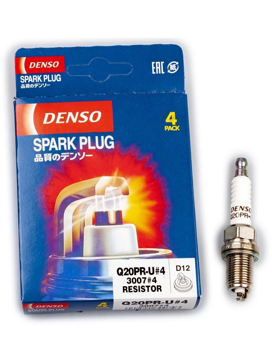 Свечи DENSO №12 Q20PR-U ВАЗ 2110 инжект.16-клап (3007) (4шт), Q20PRU#4