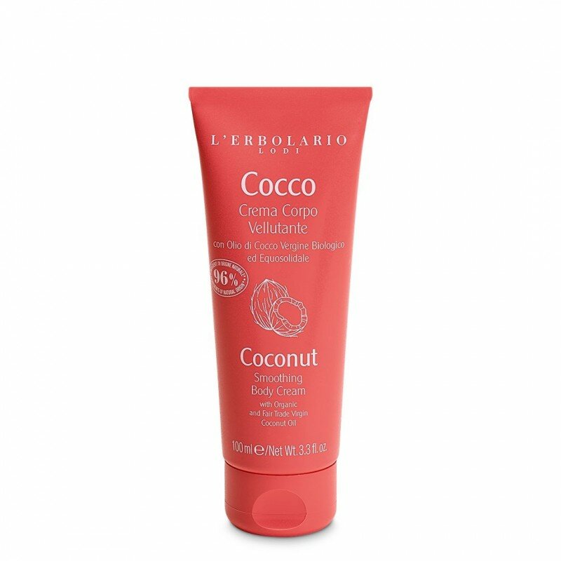 Крем L`Erbolario Body Care Coconut Smoothing Body Cream, Разглаживающий крем для тела с кокосовым маслом, 100 мл