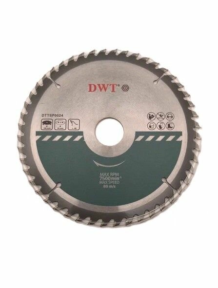 Пильный диск по дереву DWT DTTSP0024 190x2.2x30/25.4/20x48T, CS50+YG8