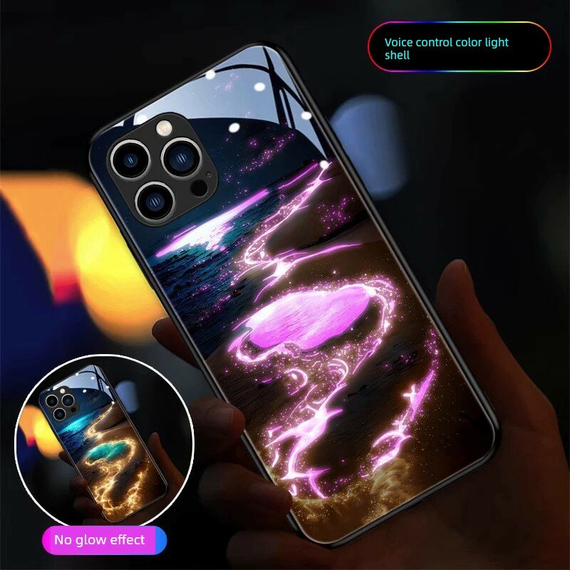 Чехол для iPhone 16 с антипрокручиванием, интеллектуальным свечением и 7-цветной вспышкой при звонке - дизайн