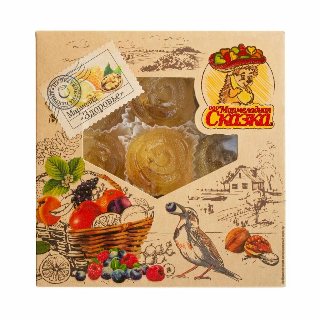 Мармелад 300гр. Здоровье "С медом, лимоном, грецким орехом"