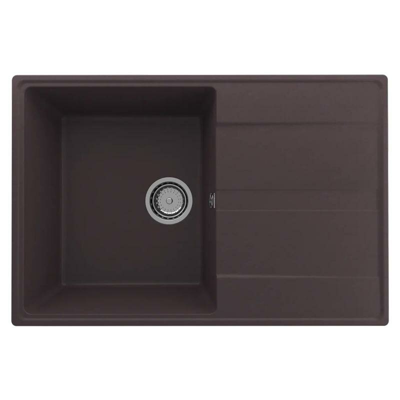 Мойка для кухни Ulgran 75х50 Prima 750-06 трюфель, 1 чаша, кварцевый композит