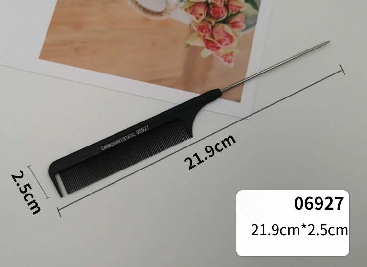 Двуглавая расческа с большим зубцом и заостренным хвостом для парикмахерских и окрашивающих работ, антистатическая