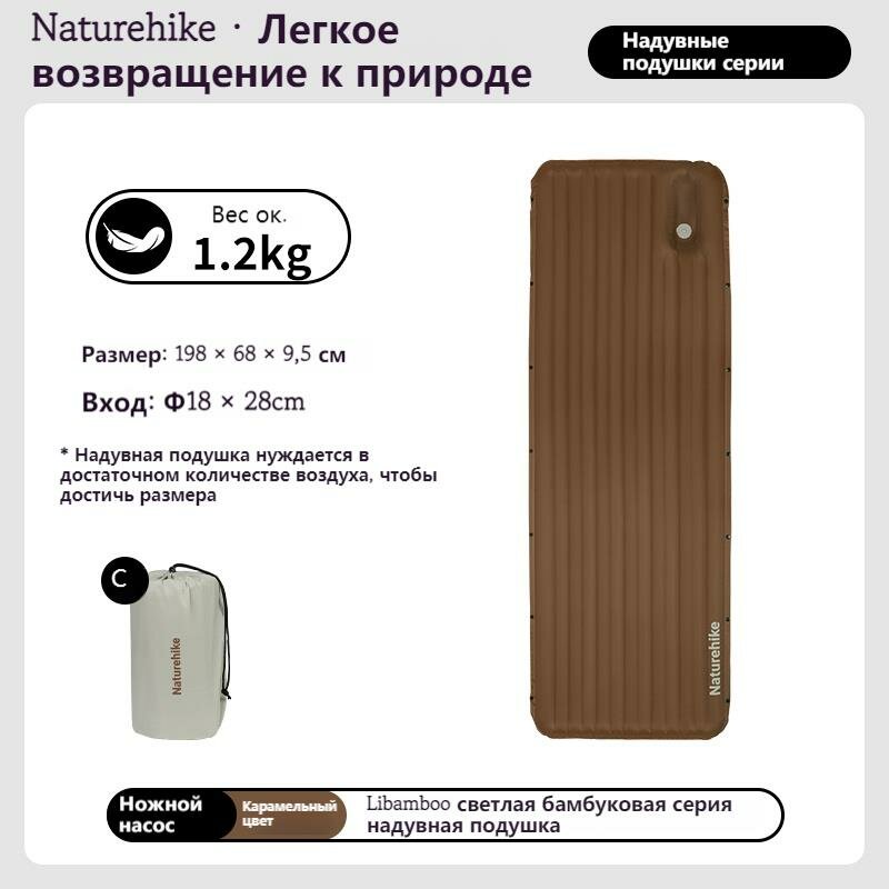 Naturehike Самонадувающаяся прокладка Libamboo （Может быть соединен）CNK2450WS035