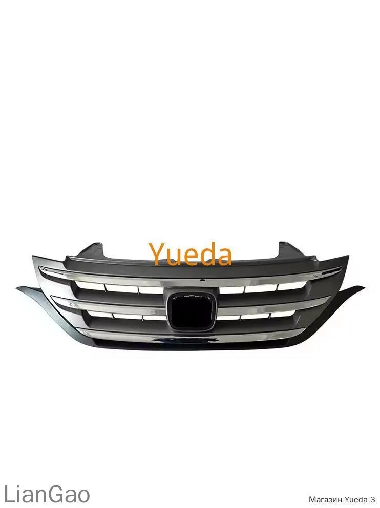 Решетка радиатора для Honda CRV 2012-2014, глянцевый черный, ABS пластик — фото 1