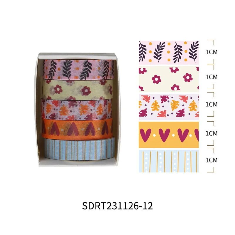 Скотч Washi для скрапбукинга AYRON "Wonderful House", 5 рулонов 12