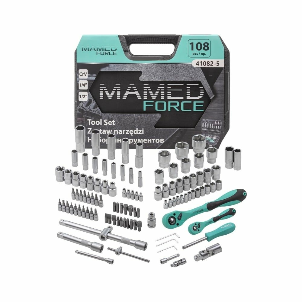 Набор инструментов profi 108пр. 1/4",1/2"(6гр)(4-32мм) MAMEDFORCE MF-41082-5(54627)