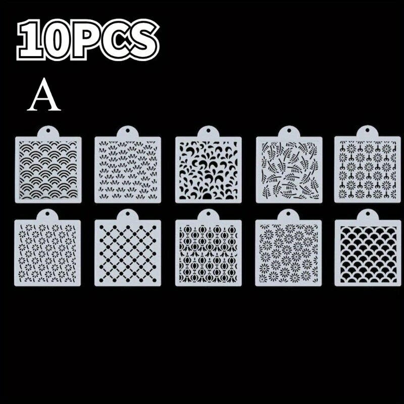 Пластиковые трафареты для торта FSMHOME 10PCS E