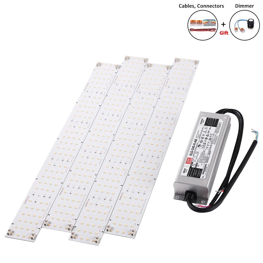 KsGrowl 4 шт. квантовые светодиодные панели Samsung LM301H 4 Boards with driver, 3500K 660nm UV IR
