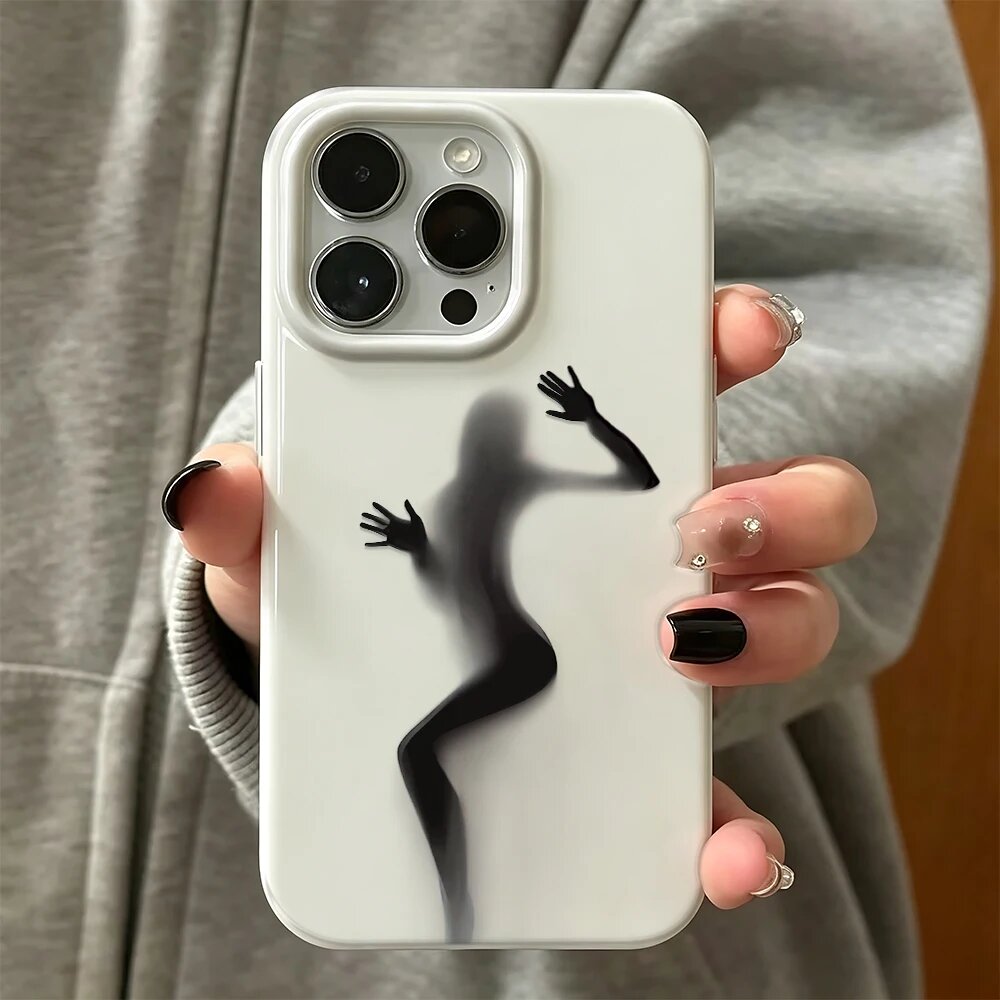 Противоударный мягкий чехол для iPhone с иконами в стиле секс-арт Белый, White, For iphone 15 ProMax