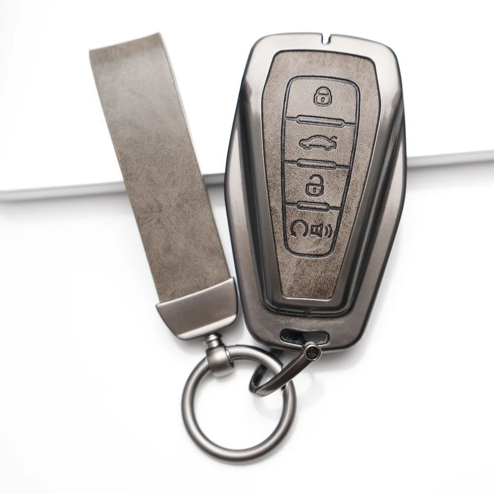 Чехол для ключей Geely Coolray X6 Emgrand серый