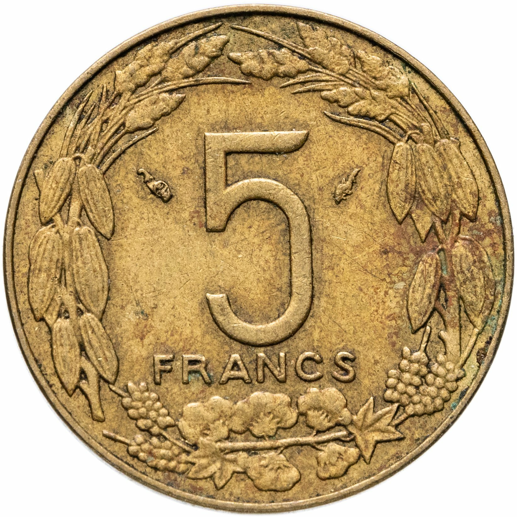 Центральная Африка BEAC 5 франков francs 1978, Бронза, в сохранности VF-XF