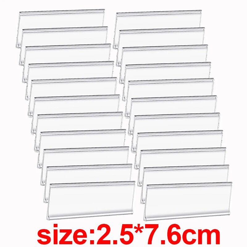 Прозрачные самоклеящиеся этикетки для полок ПВХ A-2.5x7.6cm, 30PCS
