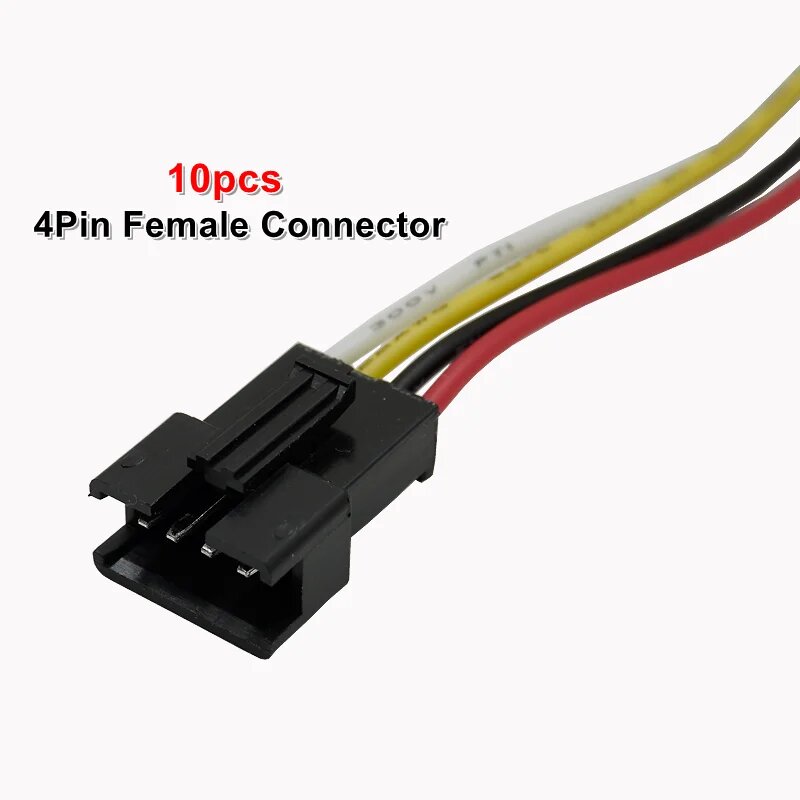 Кабели JST SM 2/3/4Pin 22AWG 10/15/20см для светодиодной ленты 10cm, 10pcs 4Pin Female
