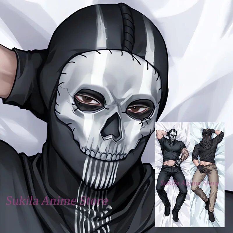 Dakimakura COD Ghost Soap Kongi аниме наволочка для тела двусторонняя Черный, 50x150cm 2WT, A