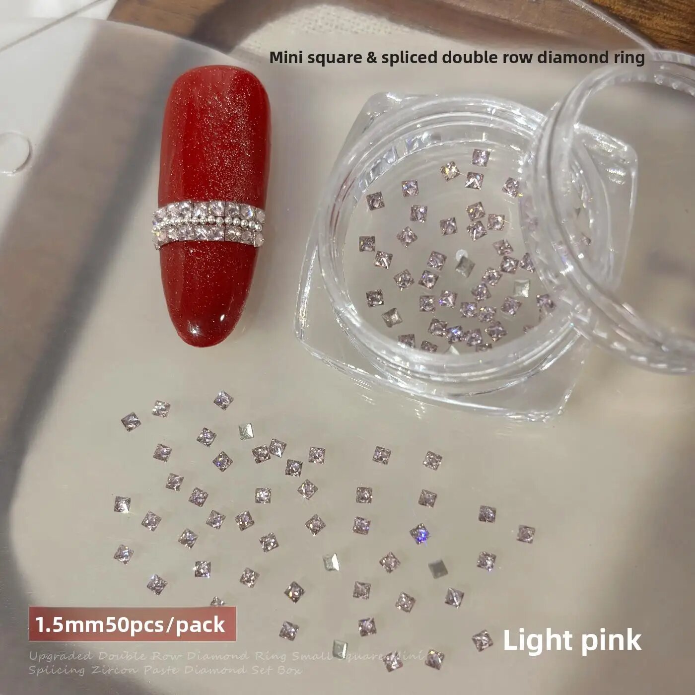 3D Стразы для Маникюра 50шт, Light pink