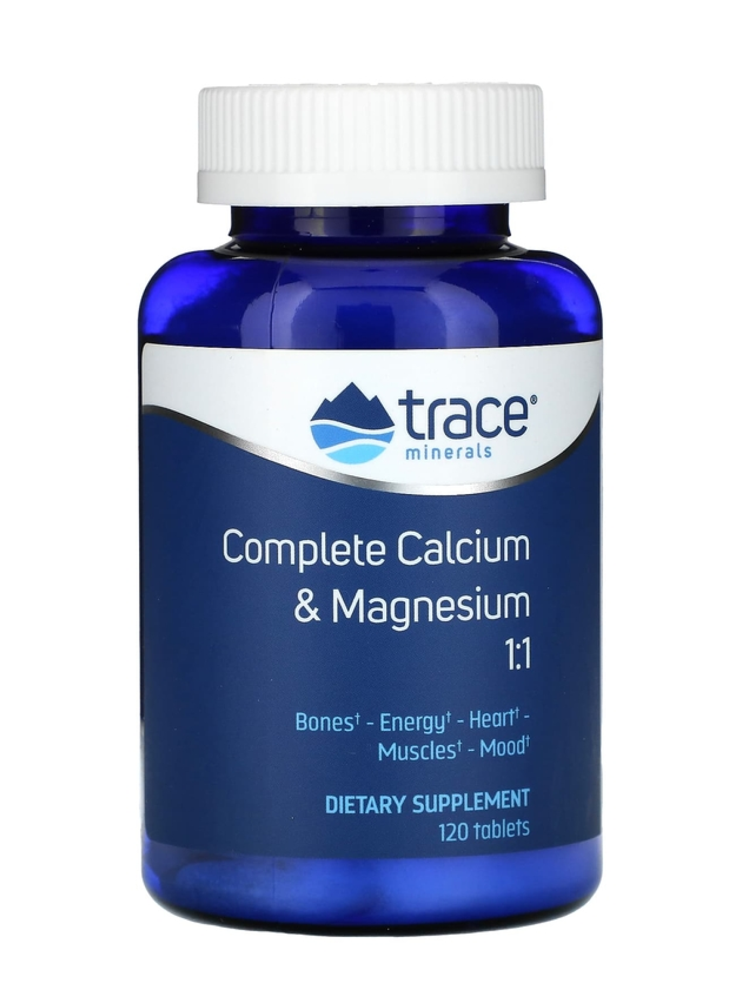 Trace Minerals Complete Calcium & Magnesium 1:1 120 таблеток, Кальций и Магний