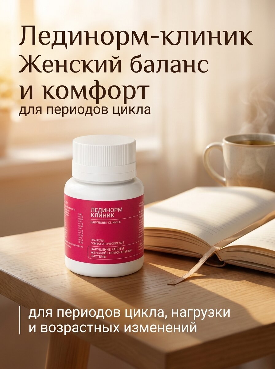 Лединорм Клиник, гомеопатический комплекс для женского здоровья, гранулы, 50 г