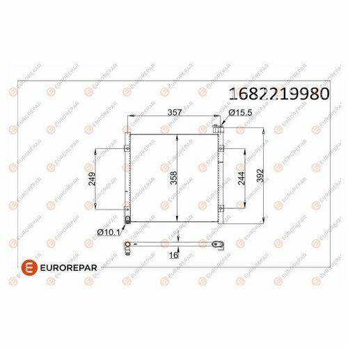 Радиатор кондиционера 80110-s2h-003 / jrb100780 / jrb100490 / 80110-so4-003 / 80110-so1-a11 / 80110 EUROREPAR 1682219980