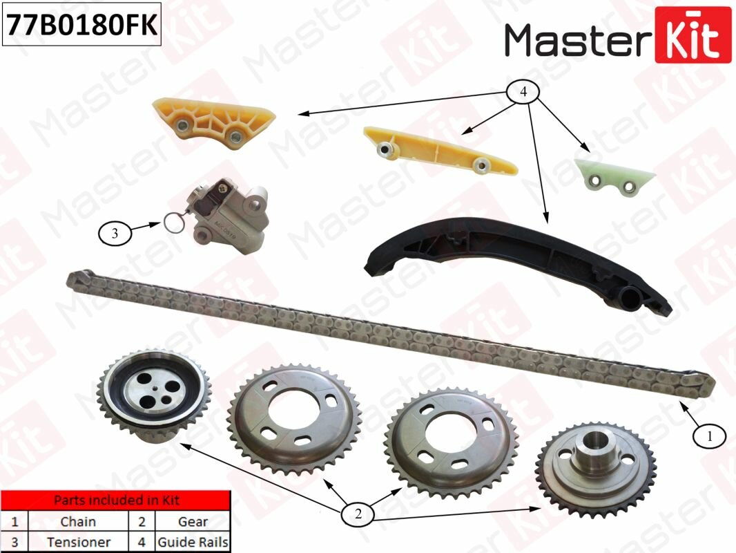 77B0180FK Комплект цепи FORD 10- 2.2/2.4 ГРМ