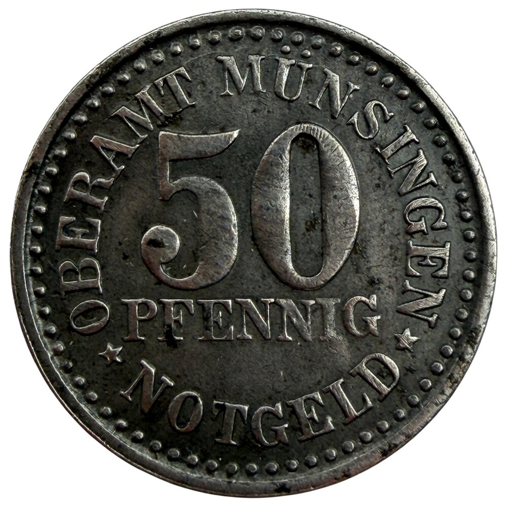 Германия, Веймарская республика, Мюнзинген 50 пфеннигов 1920 г.