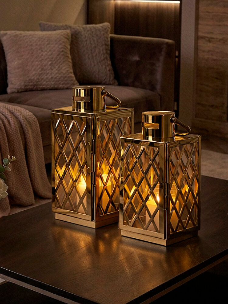 Набор декоративных фонарей Steel Light, металл, стекло, серый, настольный