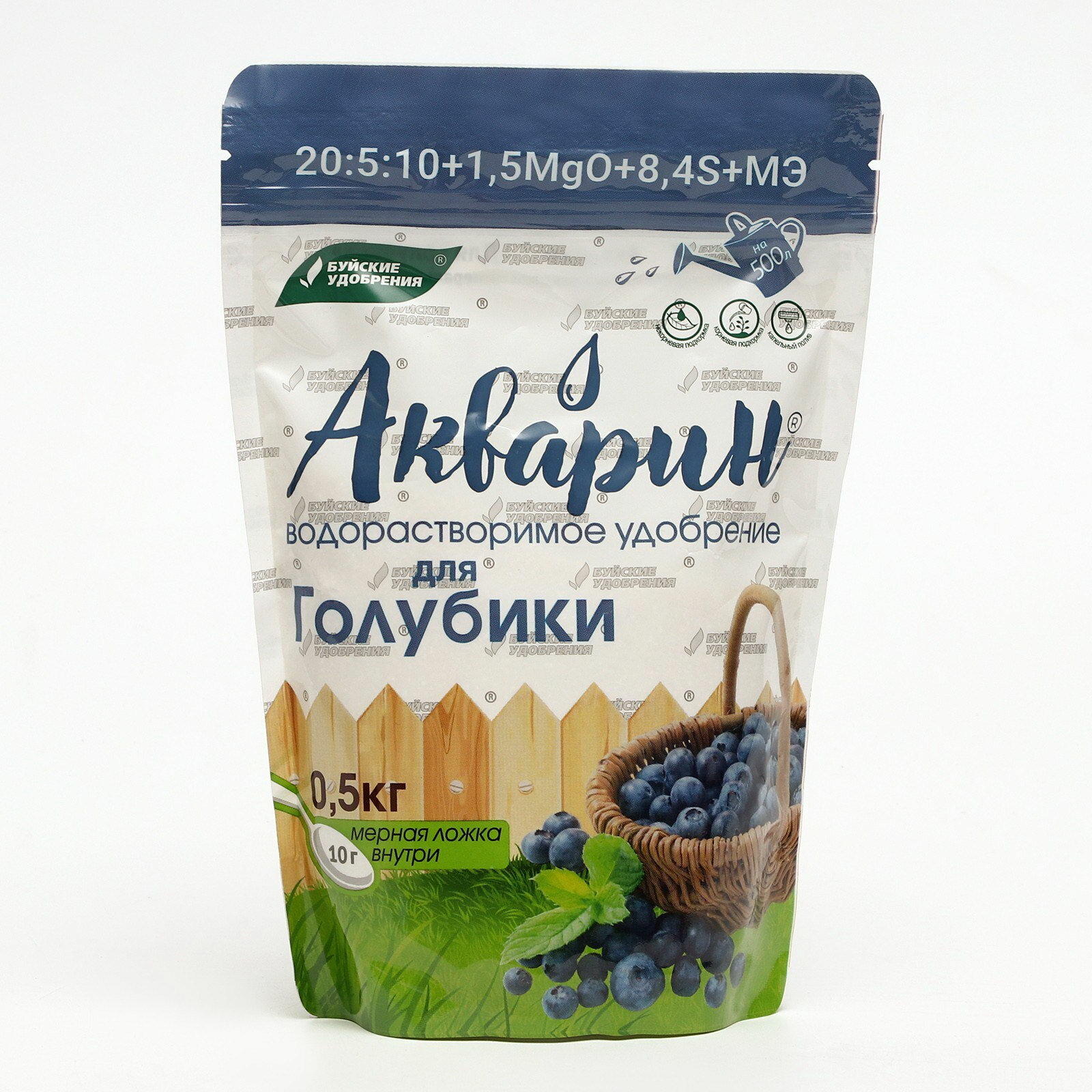 Удобрение для голубики, комплексное "Акварин", водорастворимое, 0.5 кг