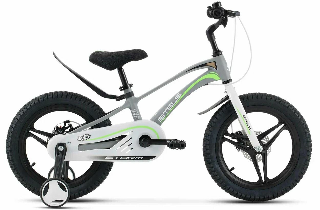 Велосипед STELS Storm MD 16, колесо 16', рост 8,6', сезон 2025-2026, серый