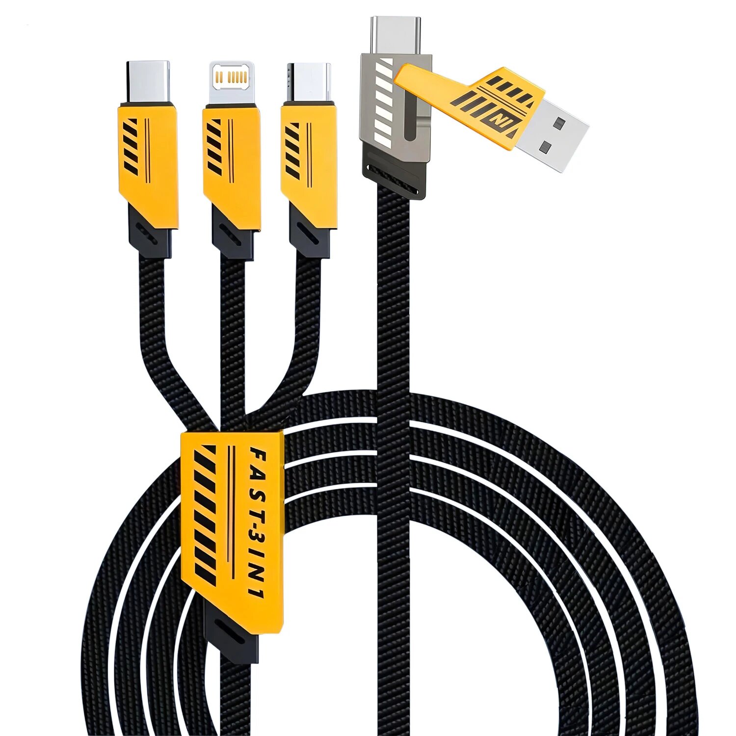 Кабель для быстрой зарядки 3 в 2, 100 Вт, Micro USB TypeC, кабель для передачи данных для мобильных телефонов, кабель для зар.