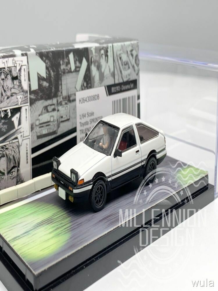 Модель автомобиля Hobby Japan, Toyota Sprinter Trueno (AE86) из аниме Initial D, масштаб 1:64, из сплава