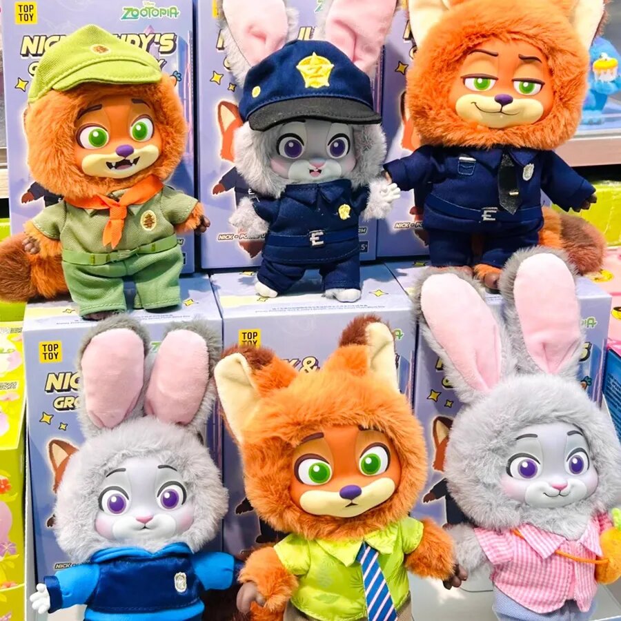 6 в 1 Мягкие куклы Зверополис, 2 серия, Disney, высота 17 см, набор из 6 шт.
