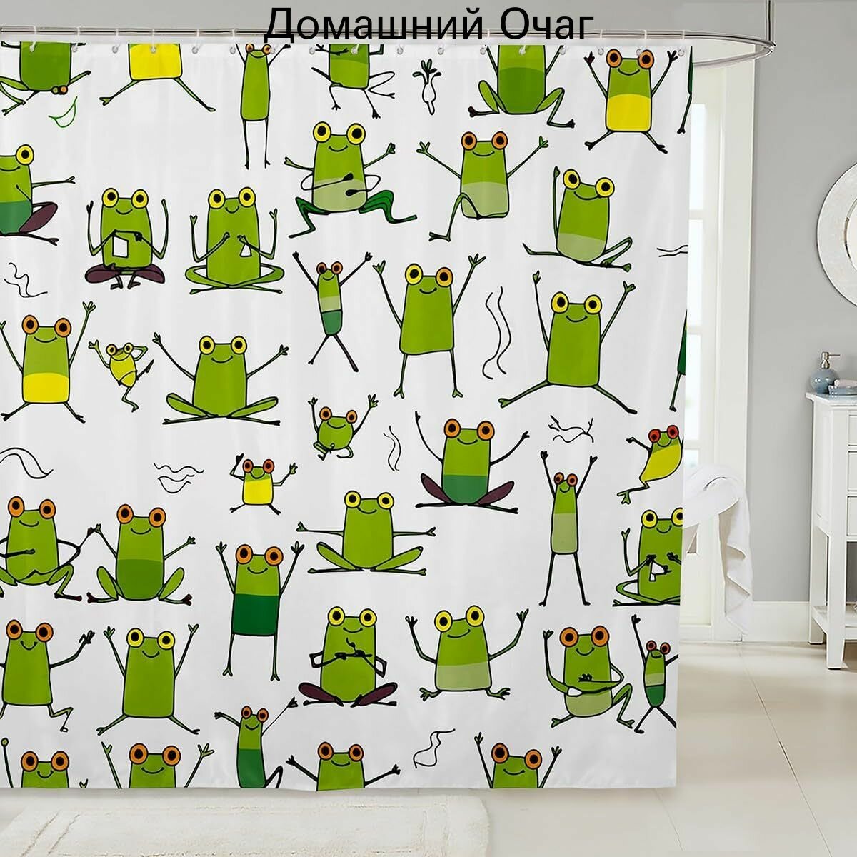 Душевая занавеска Зеленая лягушка