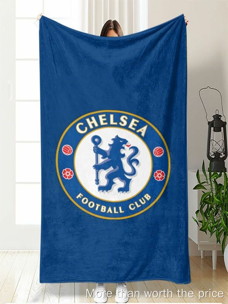 Плед Chelsea FC с синим цветом и логотипом, размер 150x200 см, для дома и сна, подарочный