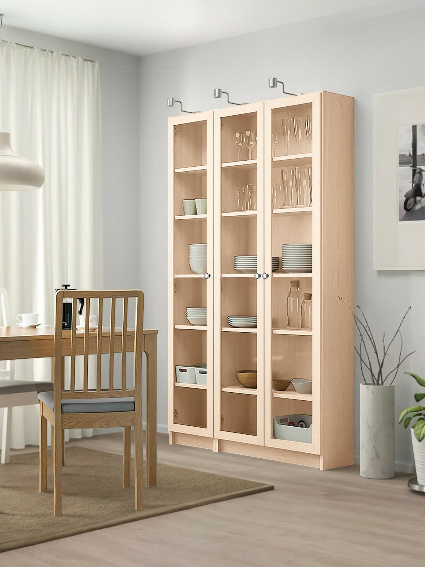 Стеллаж Билли 11 Дуб молочный 8622 NOW 120x30x202 см, бежевый Фиеста